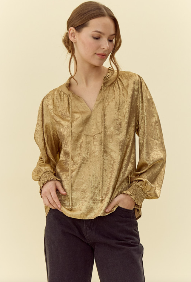 Golda Top, Metallic Gold
